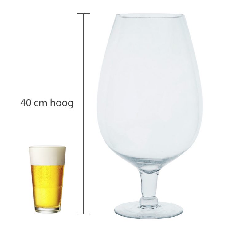 Reuze bierglas op voet 7 liter - Bierglazen Fabriek